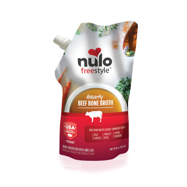 Nulo FreeStyle Dog Cat Beef Bone Broth 20 fl oz Pouch – PetCentral Oman